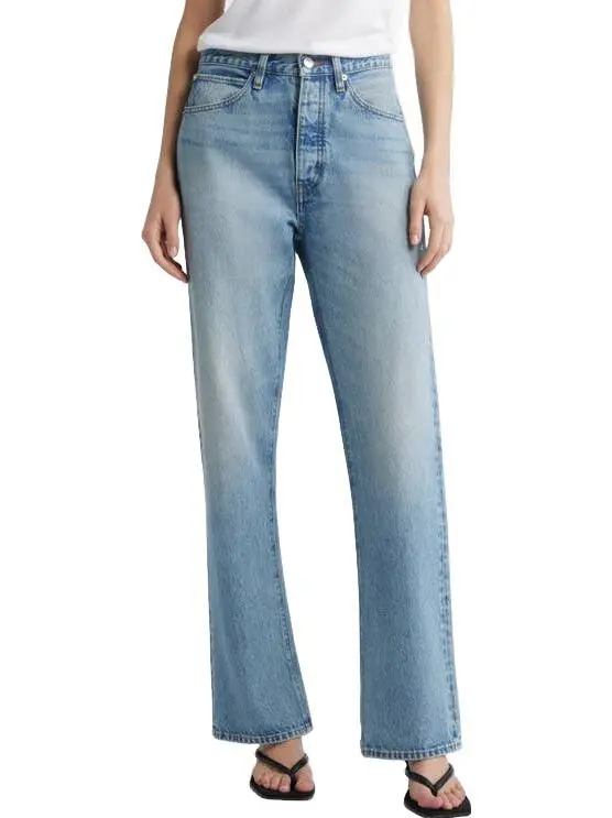 FRAME Vertical High-waist Straight-leg Jeans - Laurence