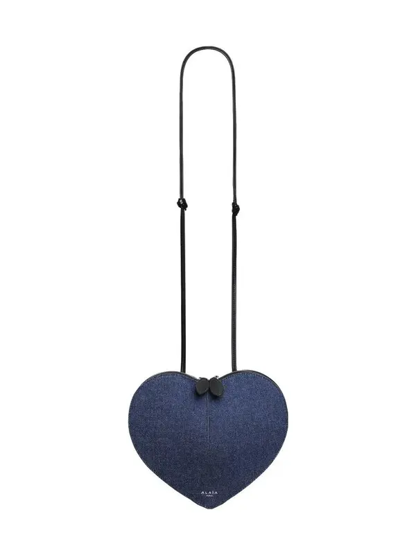 Alaïa Le Coeur Heart Denim Crossbody Bag - Bleu Denim