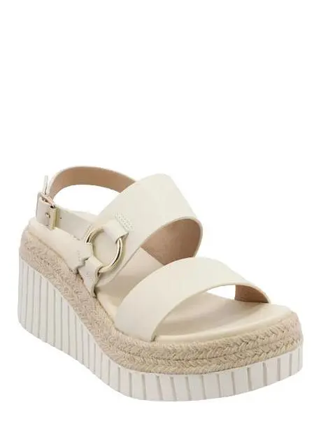 Mia Yuna Espadrille Platform Wedge Sandals - Bone