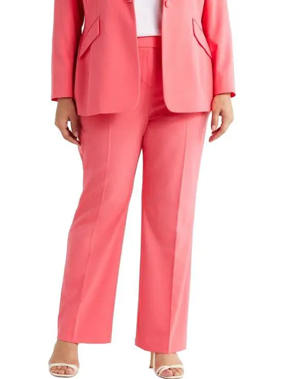TAHARI ASL Bird Eye Straight Leg Trousers - Sunset