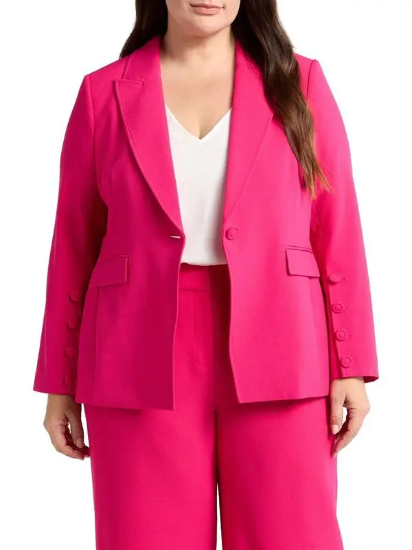 TAHARI ASL One-button Blazer - Raspberry