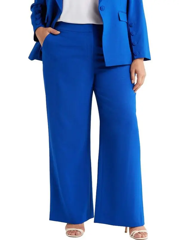 TAHARI ASL Wide Leg Trousers - Cobalt