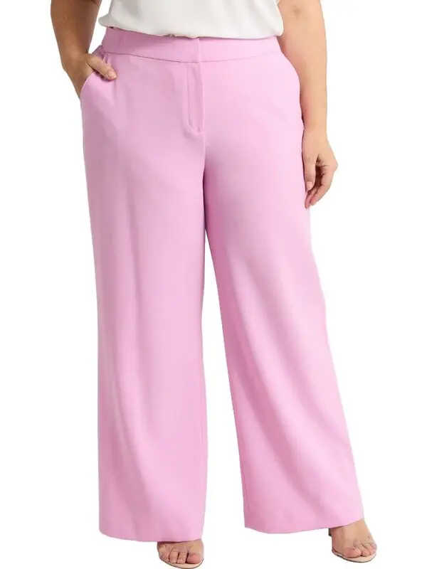 TAHARI ASL Wide Leg Trousers - Pink Macaroon