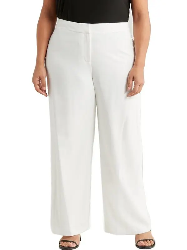 TAHARI ASL Wide Leg Trousers - White