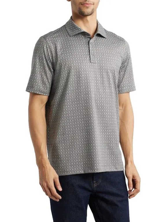 Johnston & Murphy Xc4® + Cool Degree™ Geo Print Performance Golf Polo - Geo Diamonds/gray