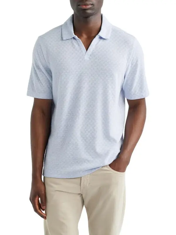 Johnston & Murphy Vintage Slub Polo - Light Blue