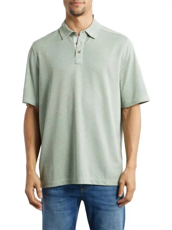 Johnston & Murphy Vintage Slub Jersey Polo - Sage