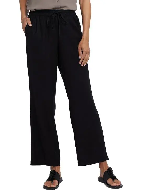 NYDJ Relaxed Drawstring Linen Blend Pants - Black