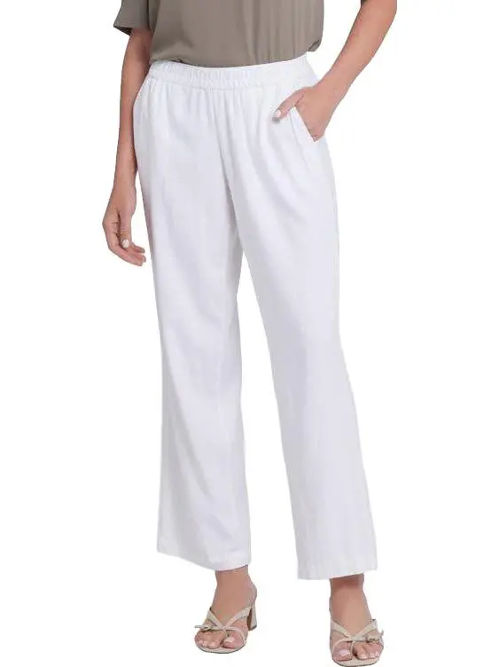 NYDJ Relaxed Drawstring Linen Blend Pants - White