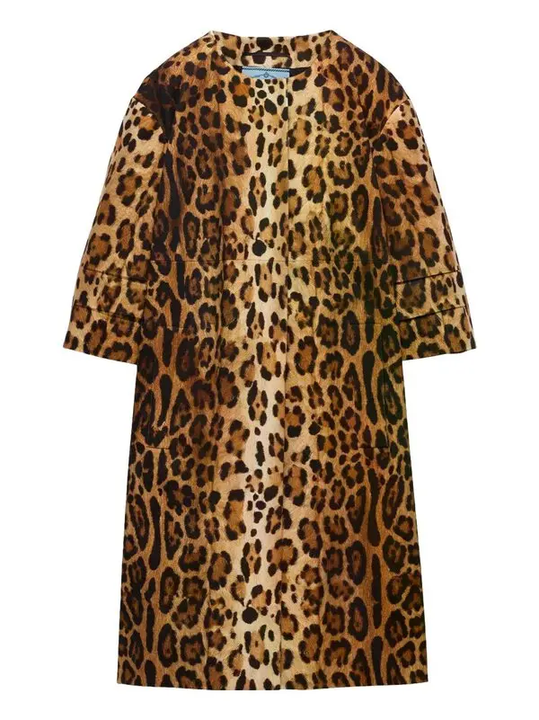 Prada Animal-print Coat - Brown