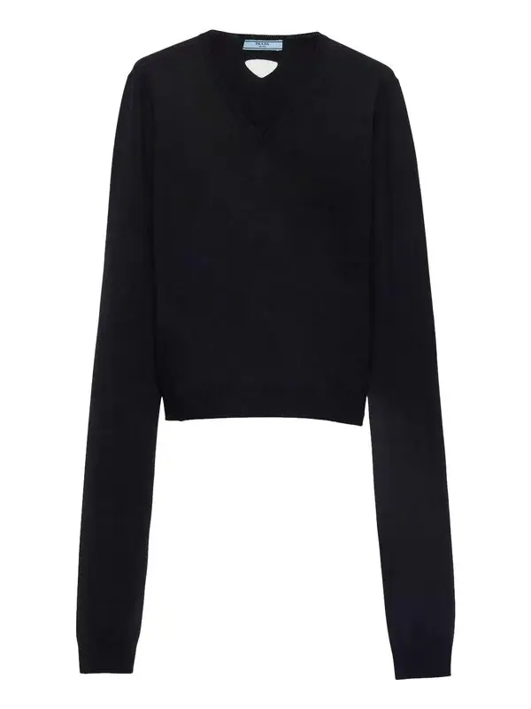Prada Wool V-neck Sweater - Blue