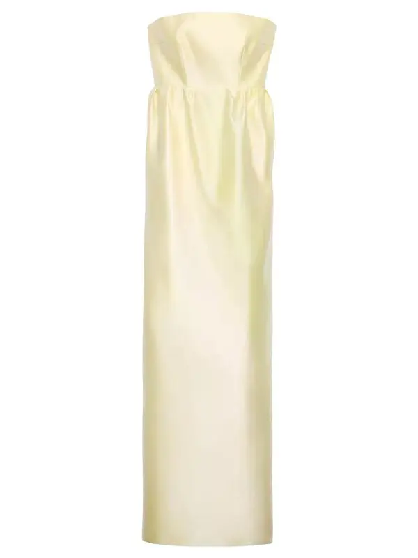 Prada Double Satin Maxi Dress - Yellow