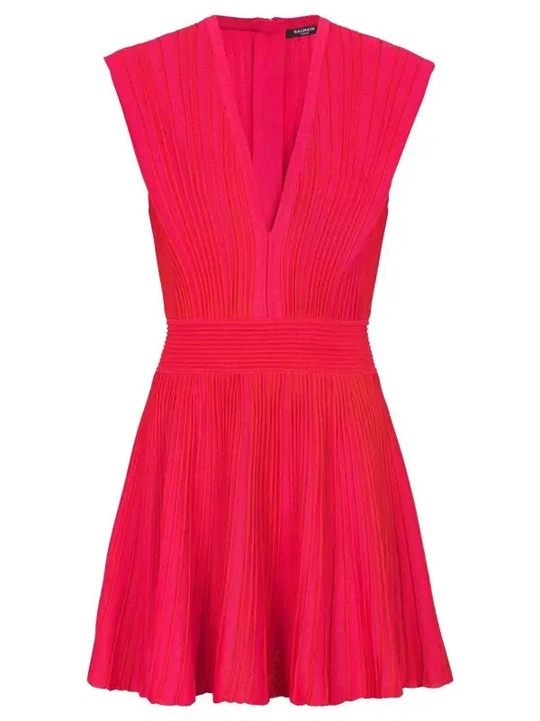 Balmain Raised-seam Mini Dress - Pink