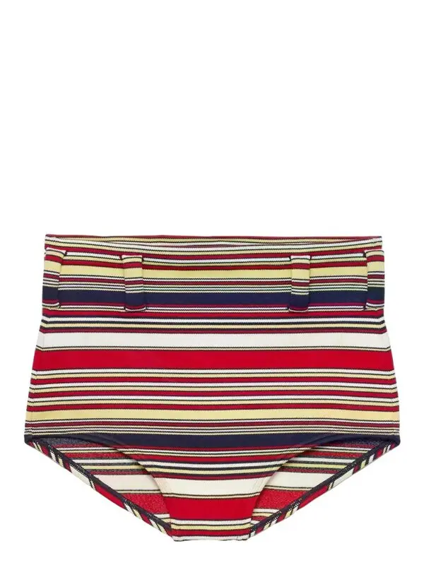 Prada Striped Cotton Shorts - Red