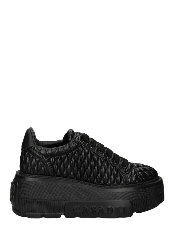 Casadei Quilted Low Top Sneakers - Black