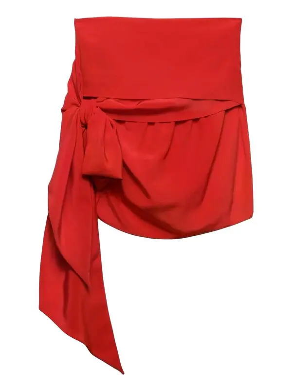 Prada Crepe De Chine Mini Skirt - Red