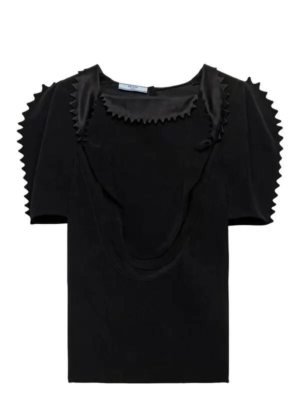 Prada Cady Crepe Top - Black