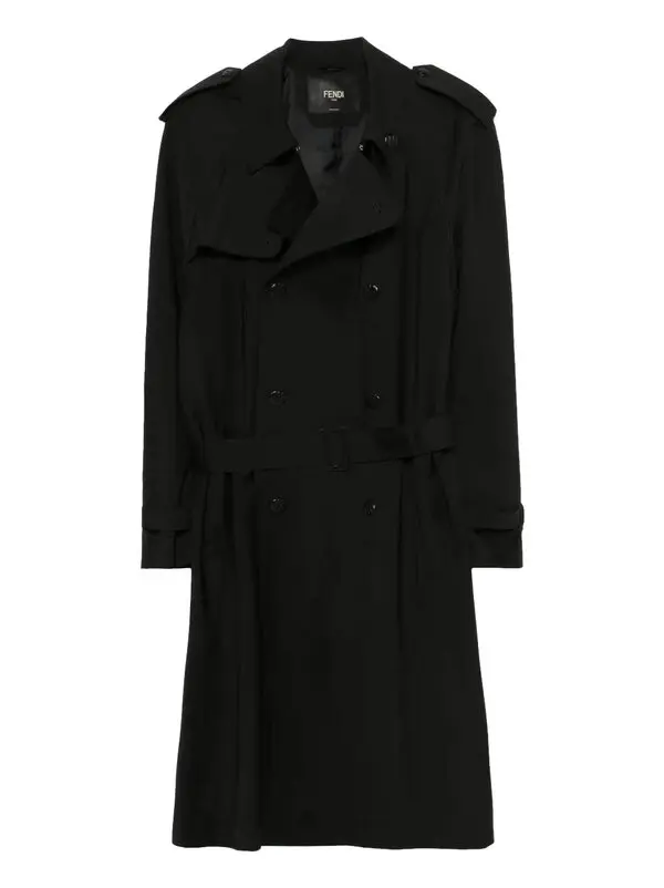 Fendi Belted Trench Coat - Black