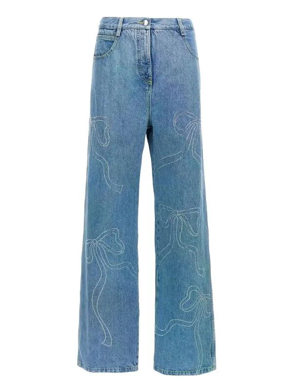 Mach & Mach Crystal-embellished Jeans - Blue