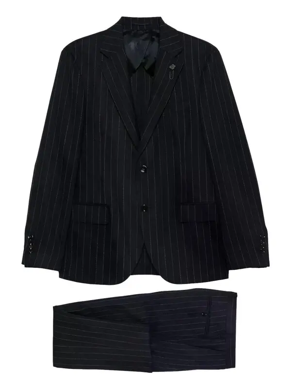 LARDINI Pinstriped Suit - Blue