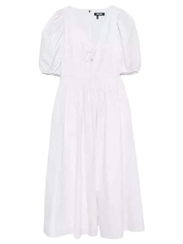 Remain Birger Christensen Puff-sleeve Midi Dress - White