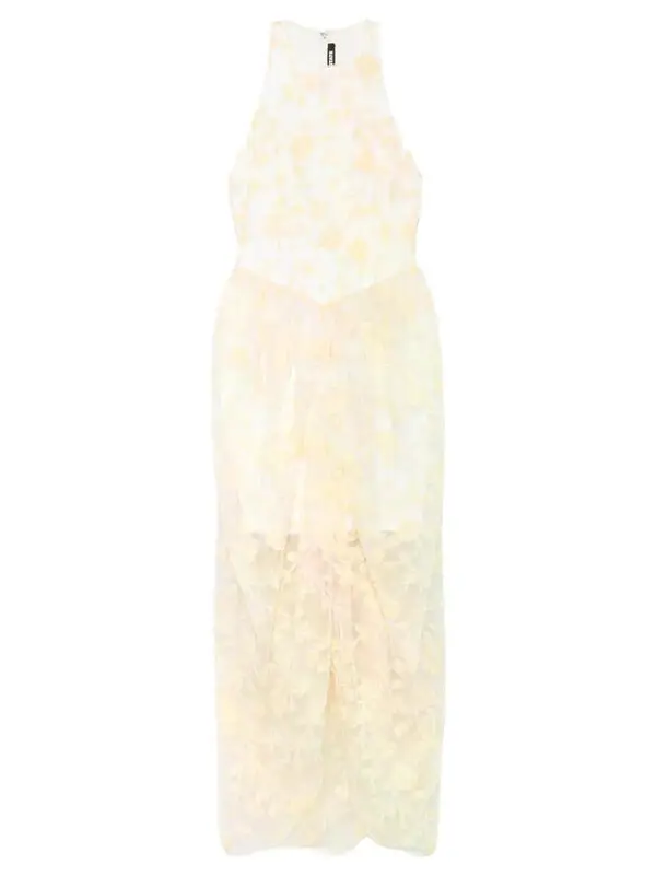 ROTATE BY BIRGER CHRISTENSEN Floral-beaded Midi Dress - Yellow