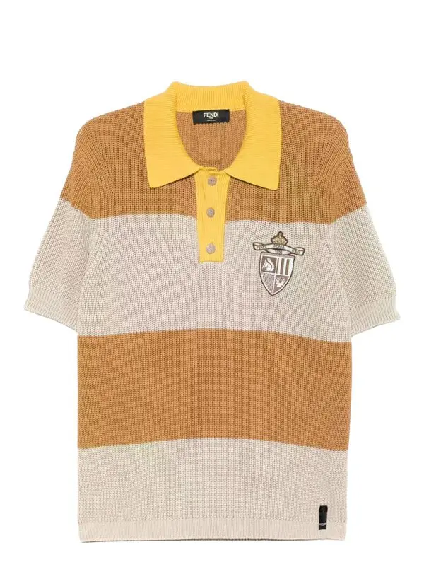 Fendi Striped Polo Shirt - Brown