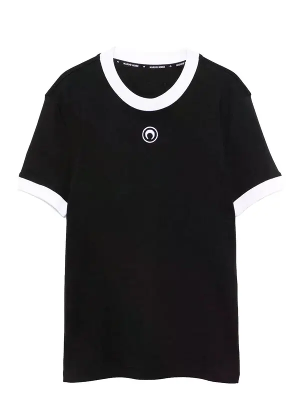 MARINE SERRE Crescent Moon-embroidered T-shirt - Black