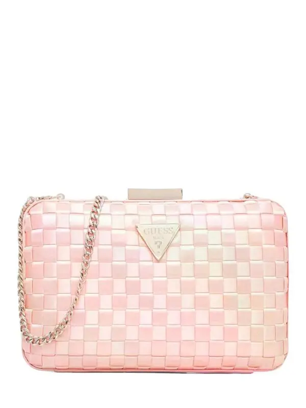 Guess Logo-plaque Clutch - Pink