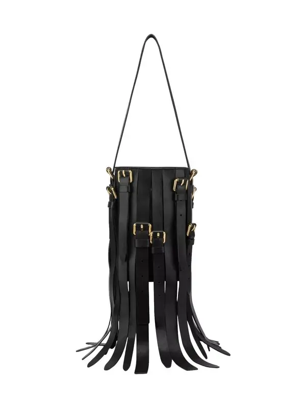 Moschino Fringed Shoulder Bag - Black