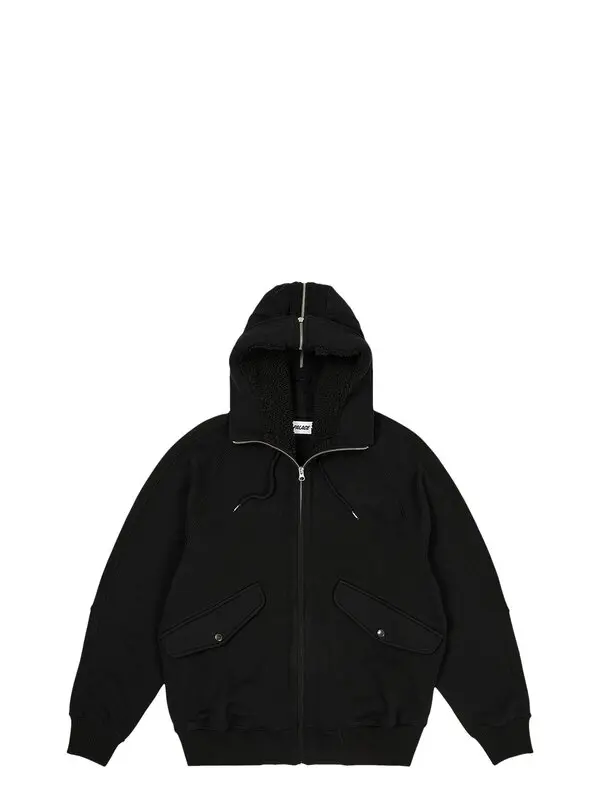 PALACE Split Hood Bomber Sweat - Black