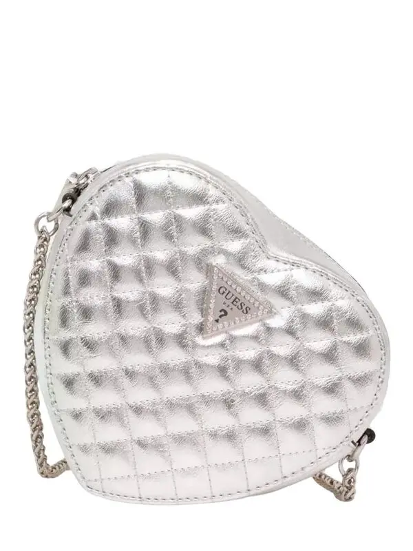 Guess Logo-plaque Crossbody Bag - Silver