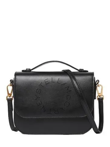 Stella McCartney Logo Messenger Crossbody Bag - Black