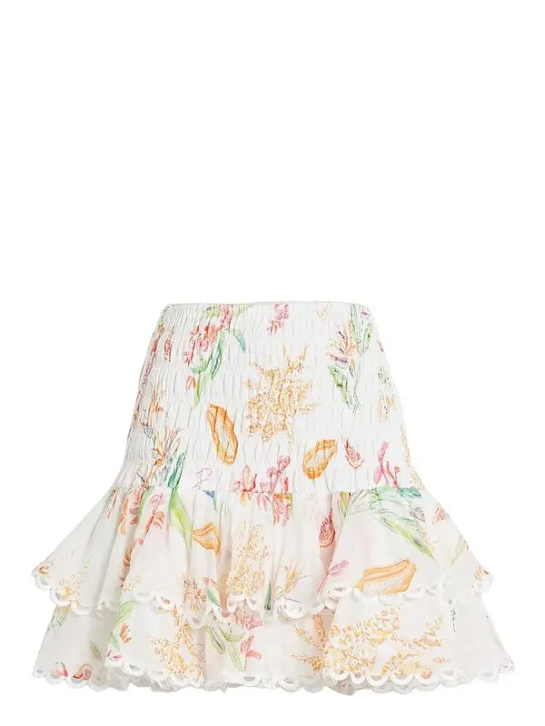 Charo Ruiz Ibiza Printed Cotton-blend Voile Mini Skirt - White