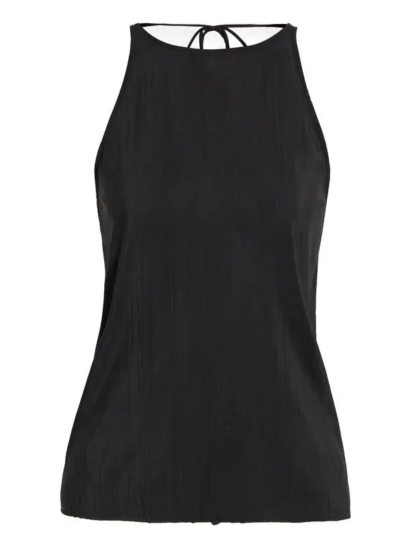 Solid & Striped The Milly Tieback Voile Top - Black