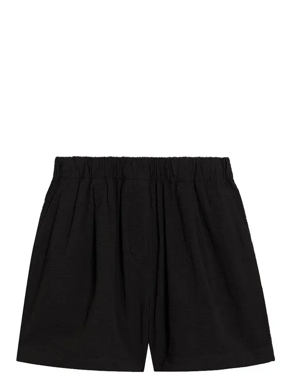 Solid & Striped The Rois Cotton-seersucker Shorts - Black