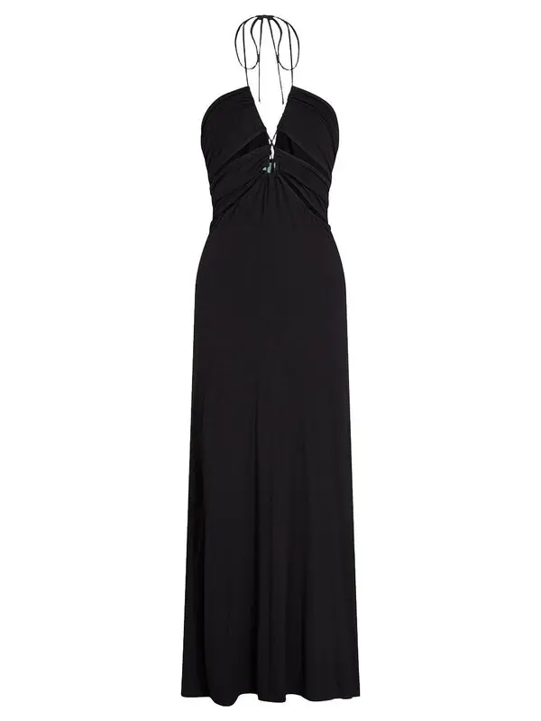 Melissa Odabash Giana Cutout Jersey Halterneck Maxi Dress - Black