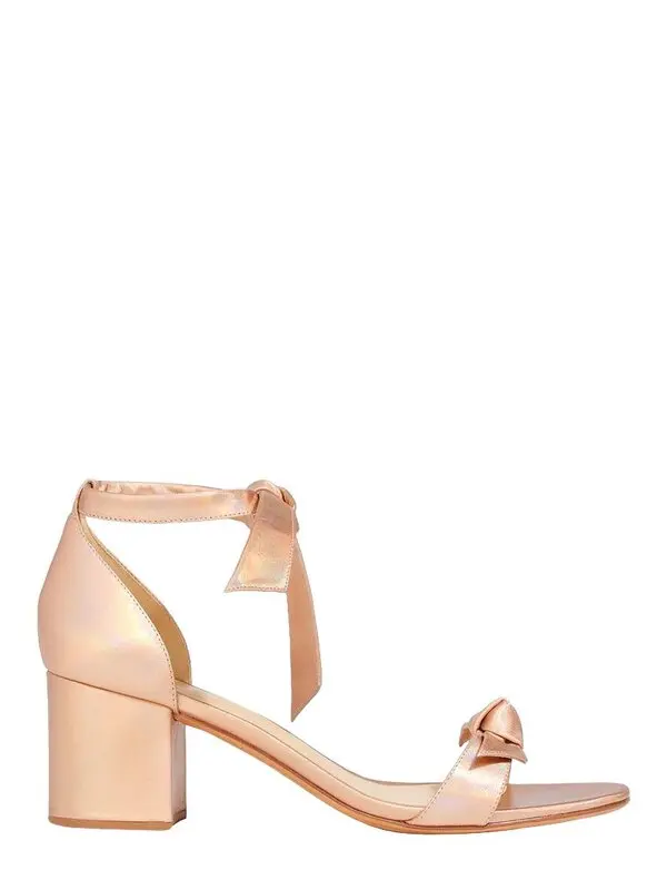 ALEXANDRE BIRMAN Clarita Iridescent Leather Sandals - Rose Gold