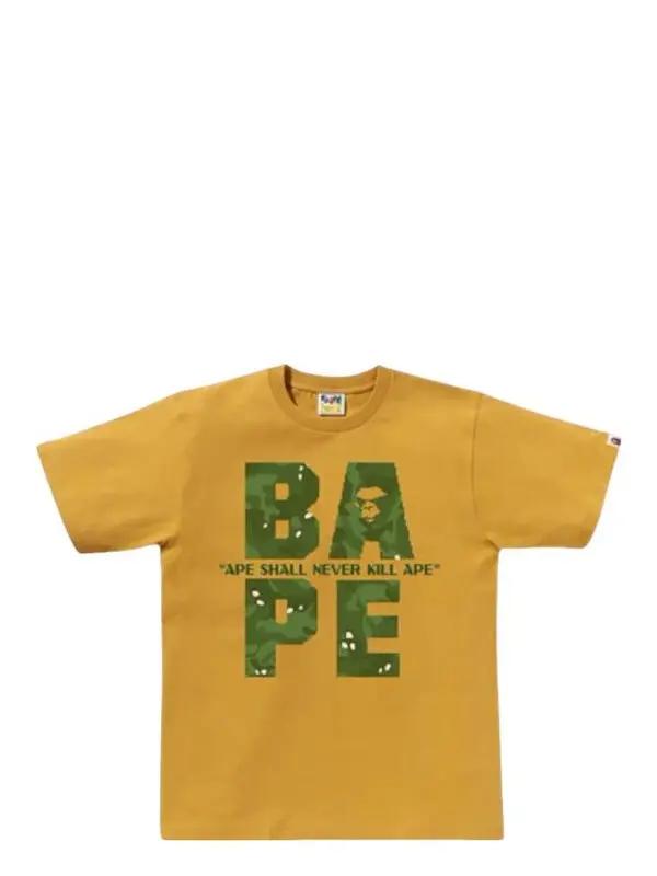 A BATHING APE Bitmap Logo Tee Shirt - Yellow