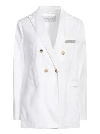 Fabiana Filippi Double-breasted Blazer With Appliqués - White