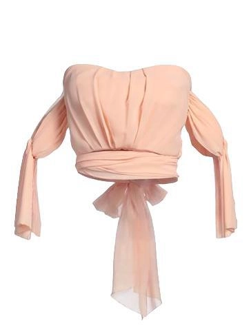 Elisabetta Franchi Cropped Chiffon Top - Apricot