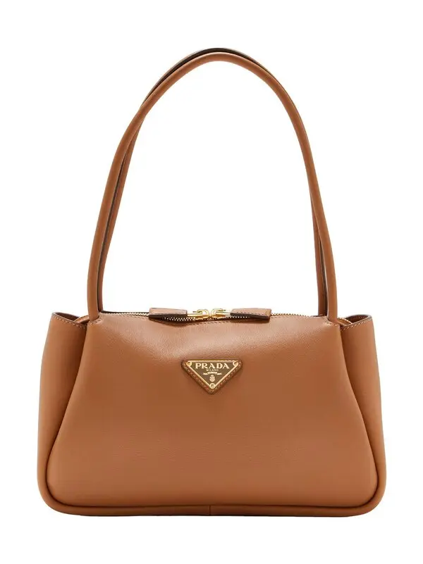 Prada Medium Leather Shoulder Bag - Tan