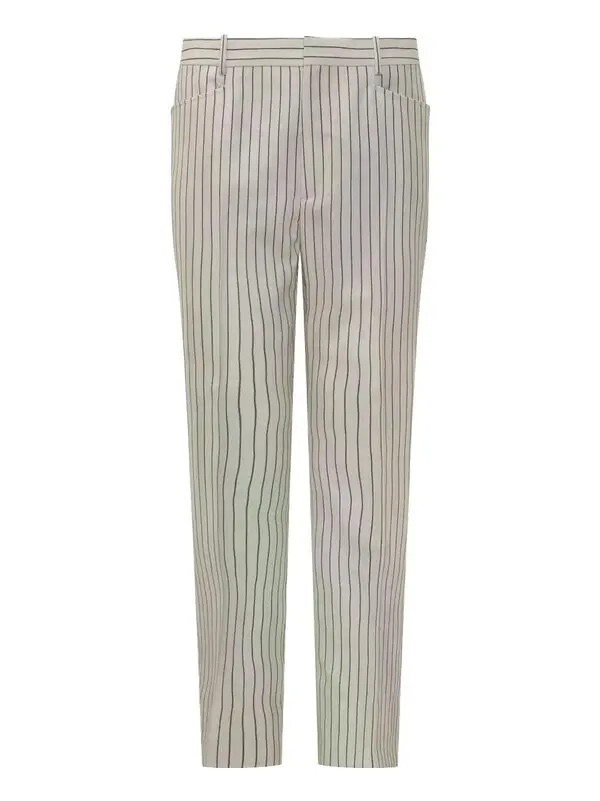 TOM FORD Striped Wool Trousers - White