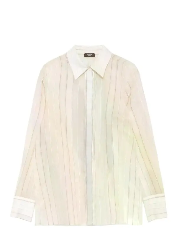 Peserico Striped Organza Shirt - Neutrals