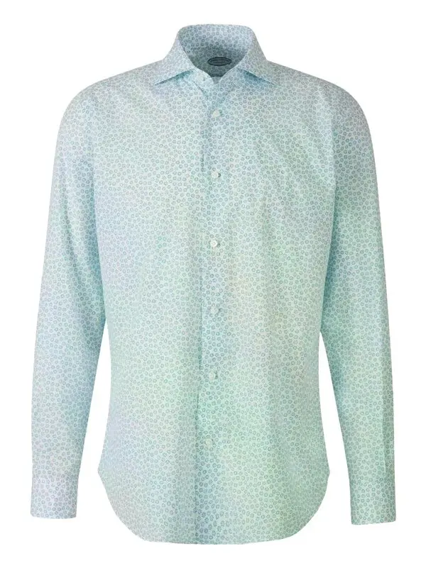 VINCENZO DI RUGGIERO Floral-print Shirt - Blue