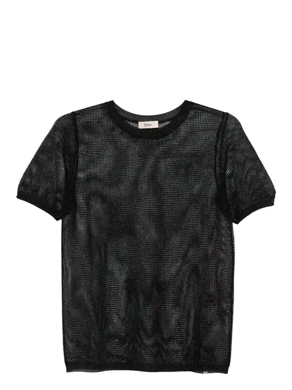 Herno Open-knit T-shirt - Black