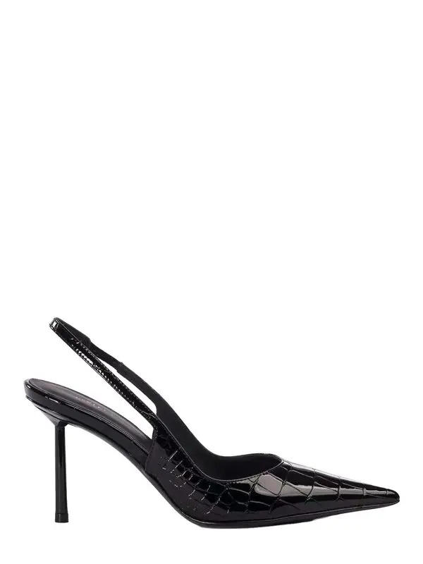 LE SILLA Bella Croc-embossed Slingback Pumps - Black