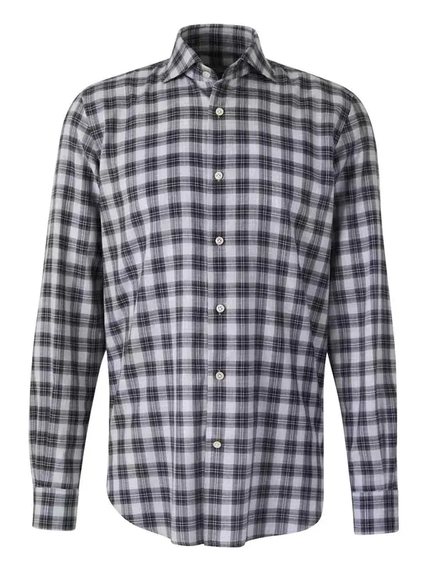 VINCENZO DI RUGGIERO Plaid-pattern Shirt - Grey