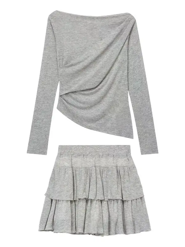 B+AB Ruffled Mini Skirt - Grey