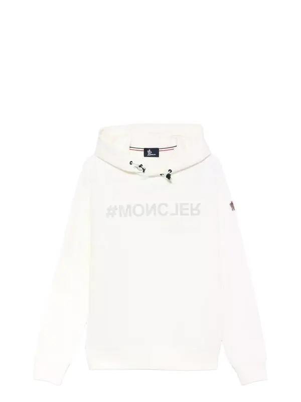 Moncler Mirrored-logo Hoodie - Neutrals